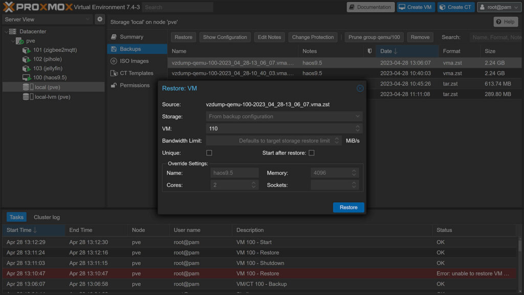Home Assistant Backups and Snapshots in Proxmox - SmartHomeScene