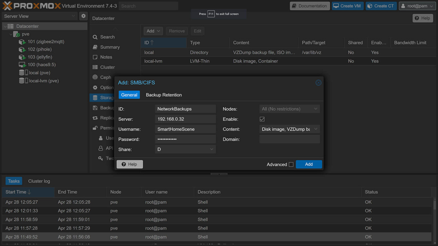 Home Assistant Backups and Snapshots in Proxmox - SmartHomeScene