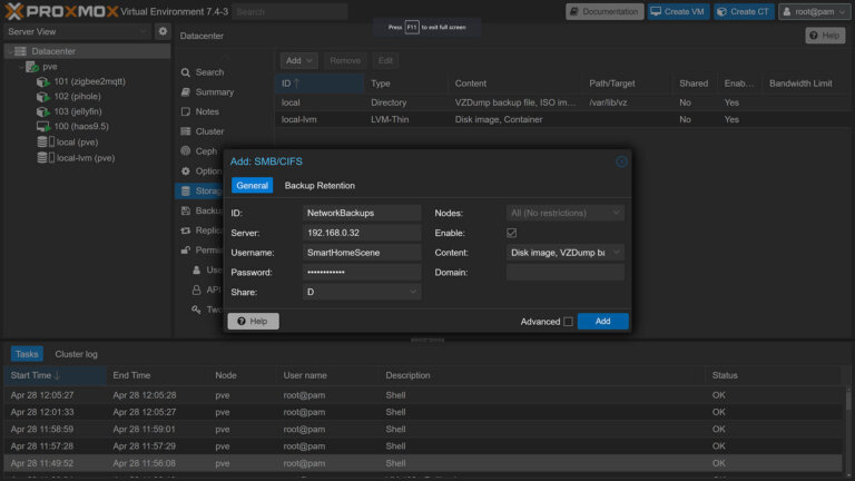 Home Assistant Backups and Snapshots in Proxmox | SmartHomeScene