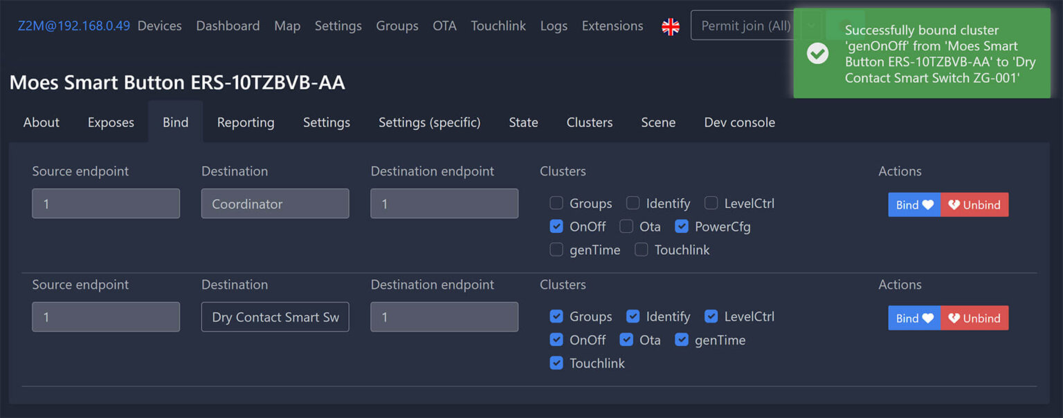 How To Bind Zigbee Devices in Zigbee2MQTT - SmartHomeScene