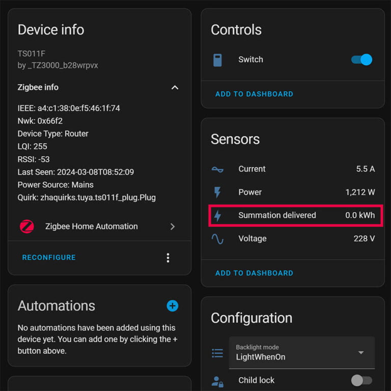 How to Reset Device Energy Total in Z2M and ZHA - SmartHomeScene