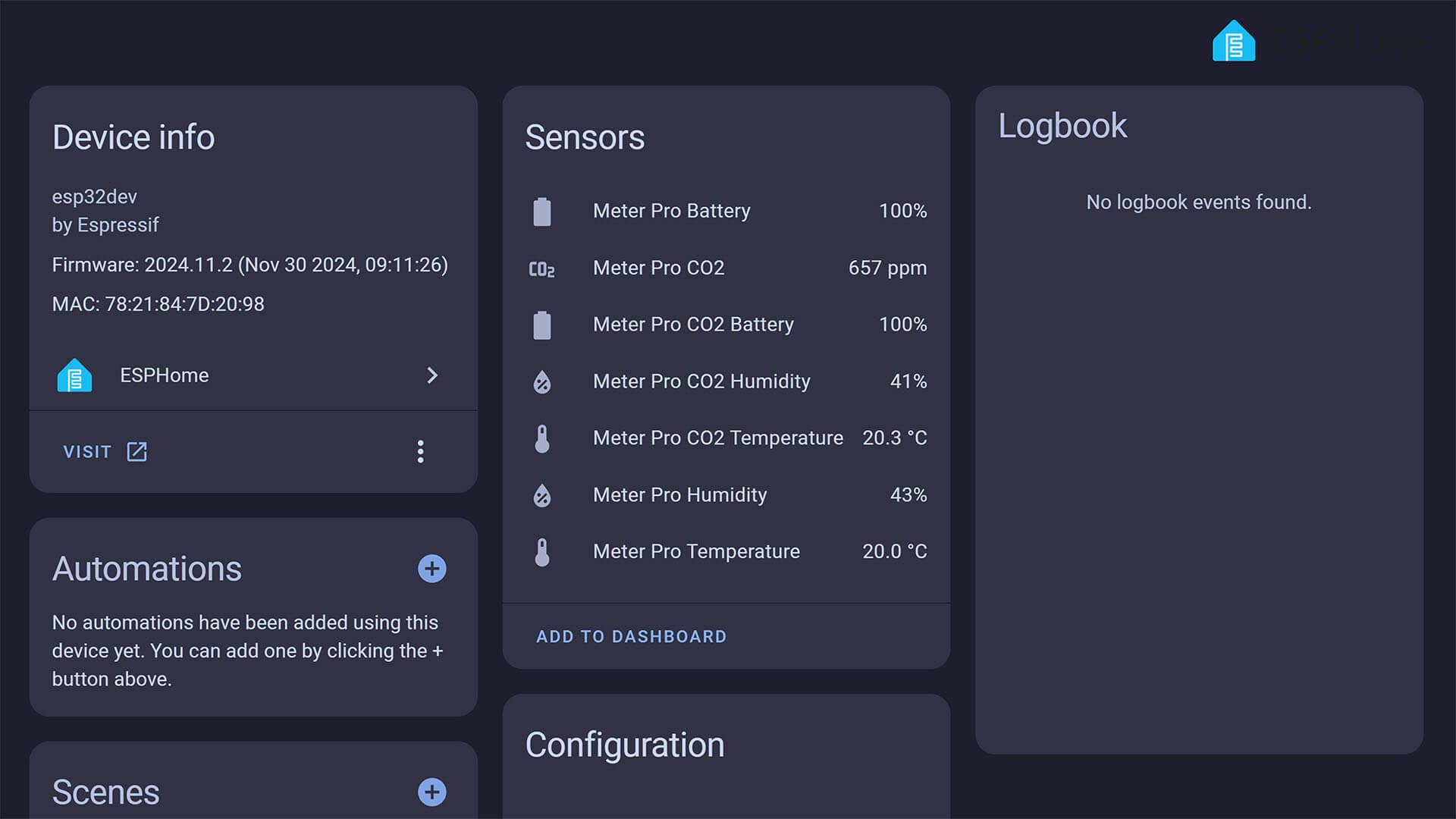 SwitchBot Meter Pro CO2 ESPHome BLE Integration | SmartHomeScene