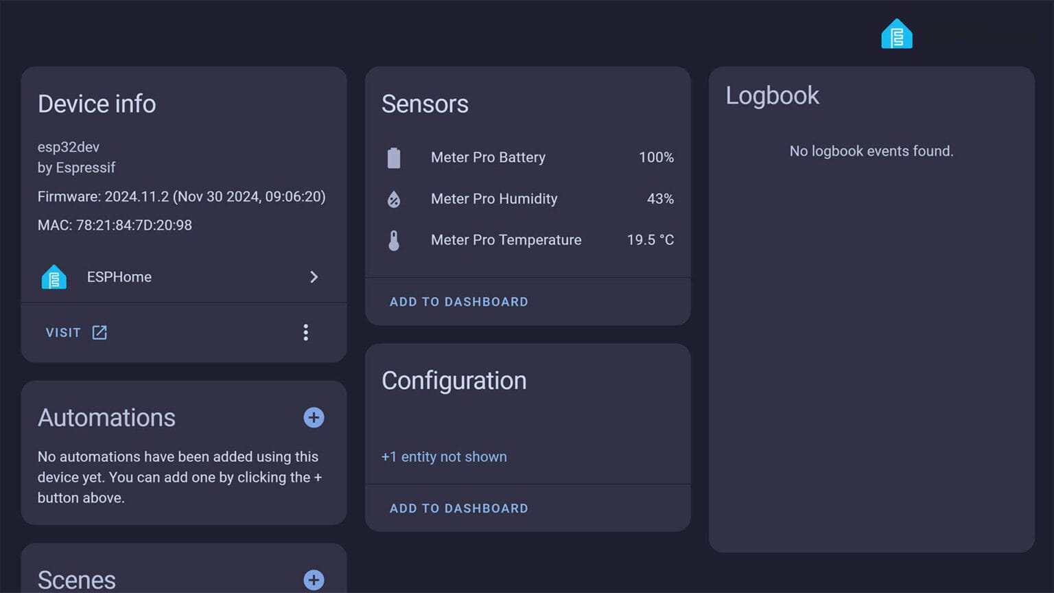 SwitchBot Meter Pro CO2 ESPHome BLE Integration - SmartHomeScene