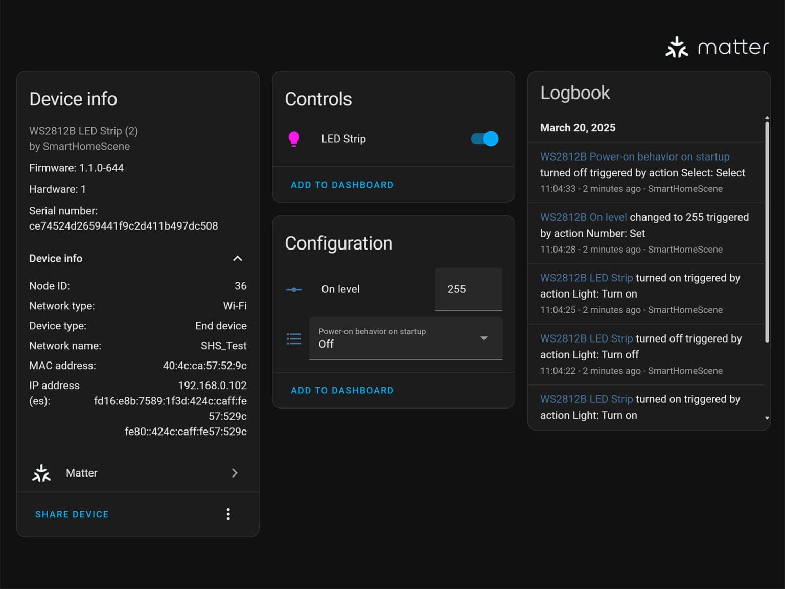 DIY Matter Wi-Fi LED Strip with ESP ZeroCode - SmartHomeScene