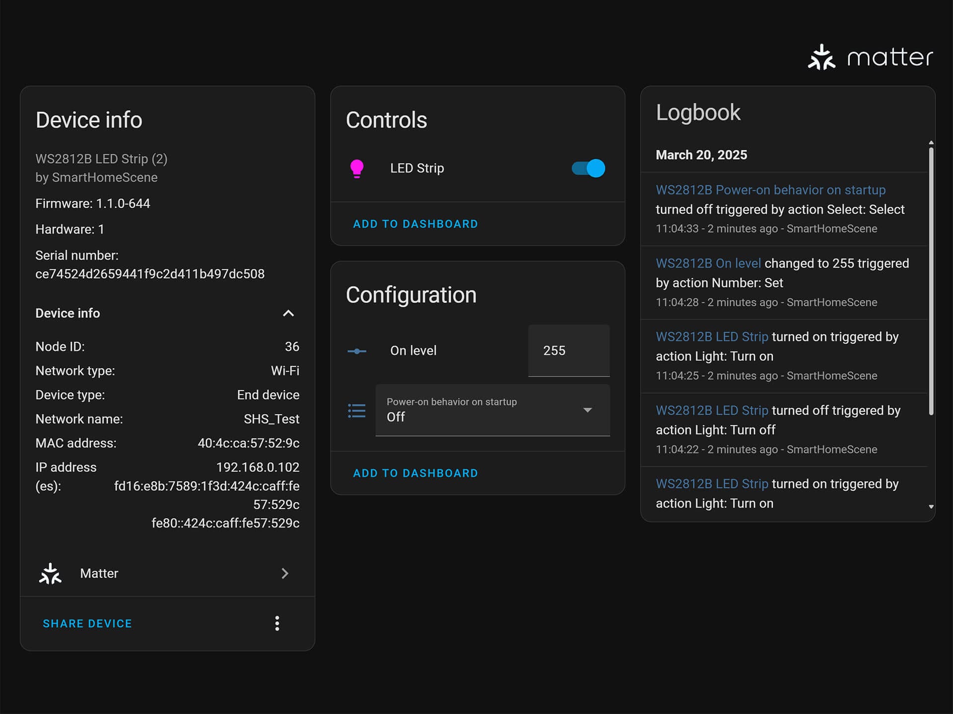 DIY Matter Wi-Fi LED Strip with ESP ZeroCode - SmartHomeScene