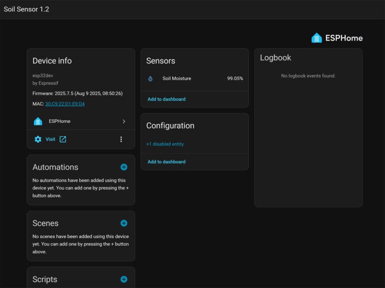 DIY Capacitive Soil Moisture Sensor with ESPHome - SmartHomeScene