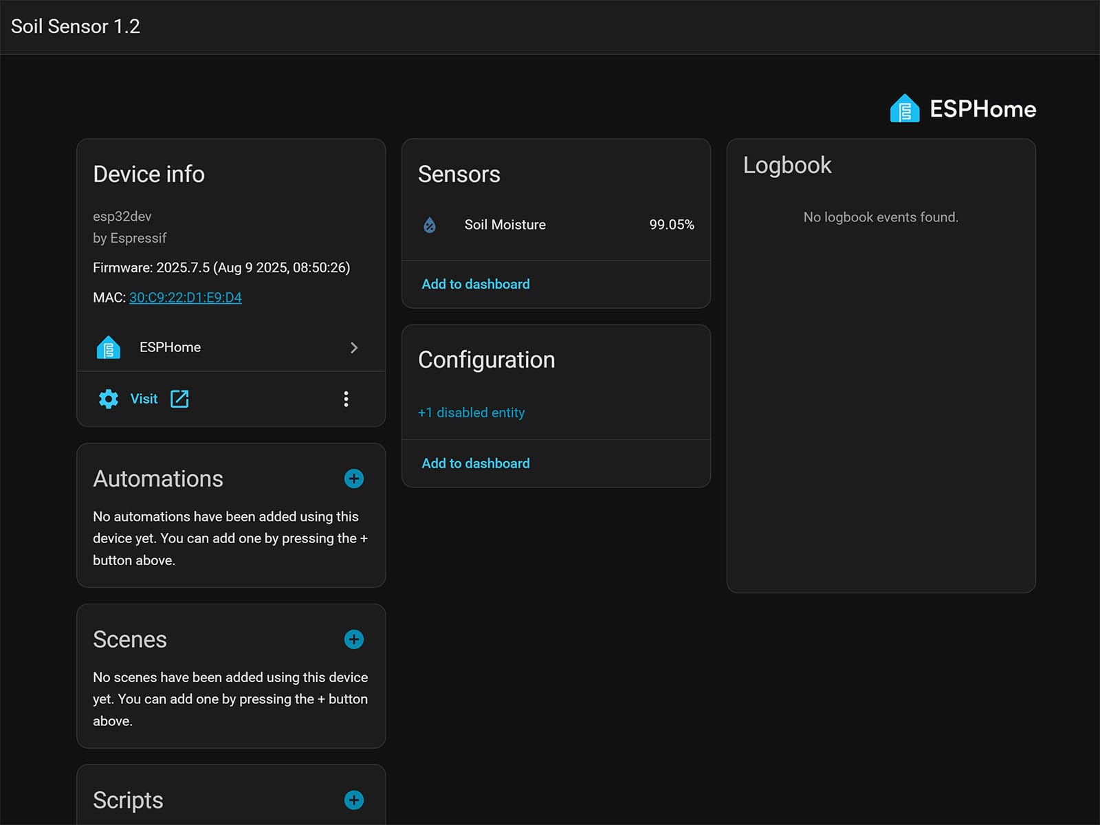 DIY Capacitive Soil Moisture Sensor with ESPHome - SmartHomeScene