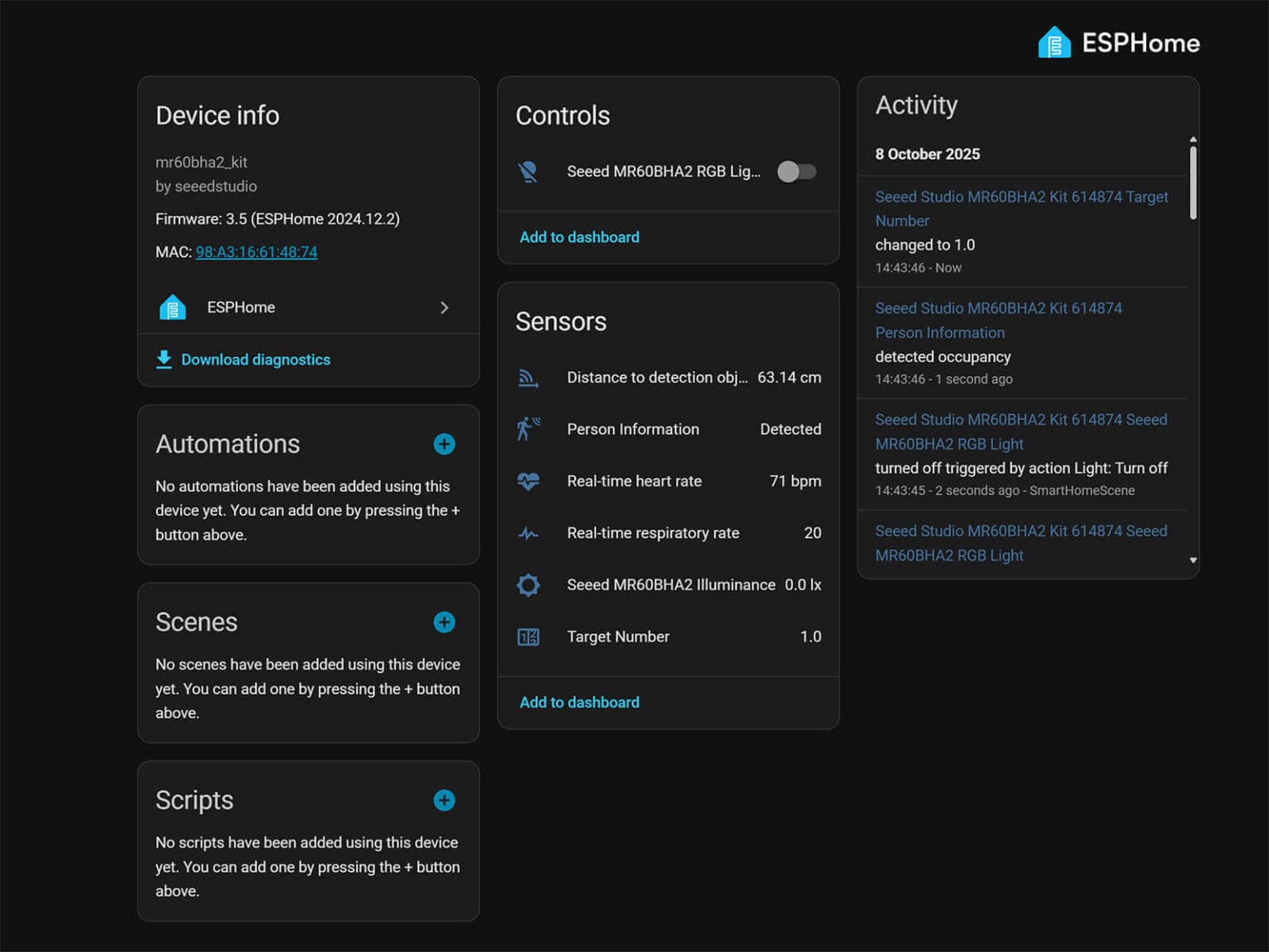 Seeed Studio 60GHz mmWave Sensors Review - SmartHomeScene